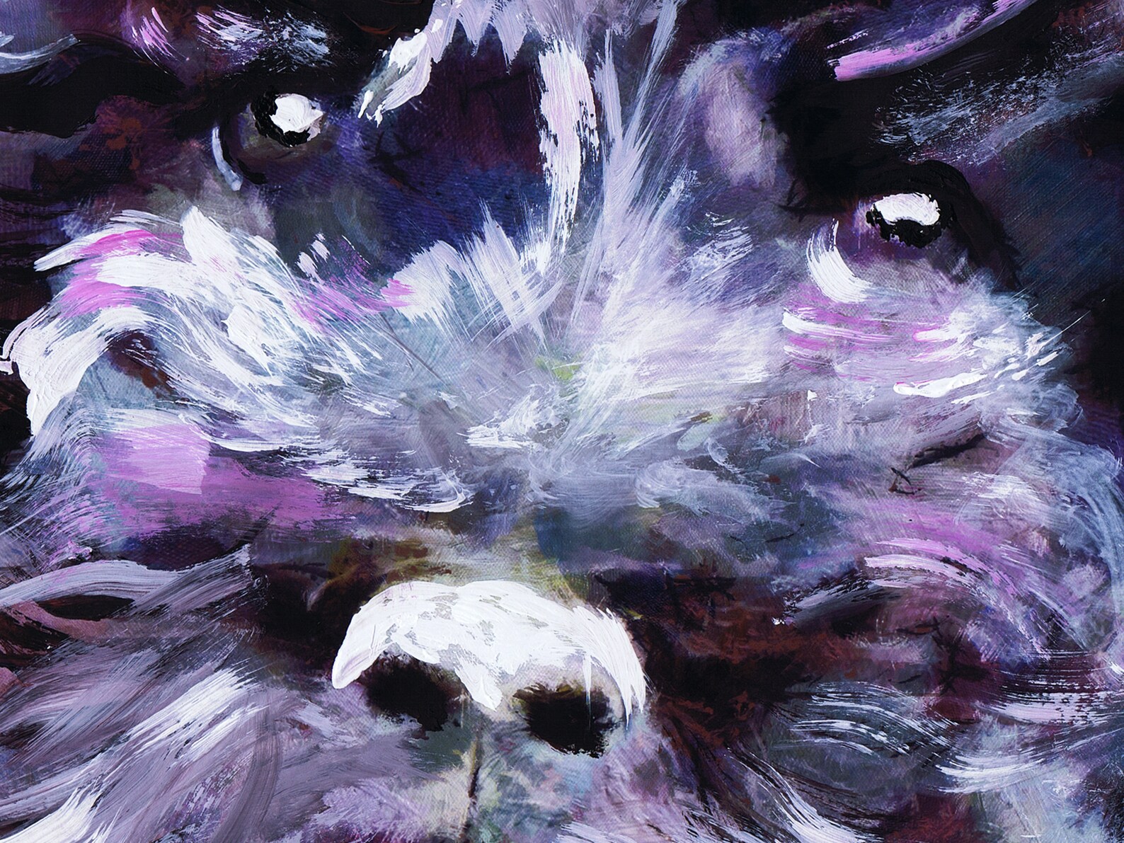 Cockapoo Wall Art Print Colourful Dog Painting Purple Black - Etsy