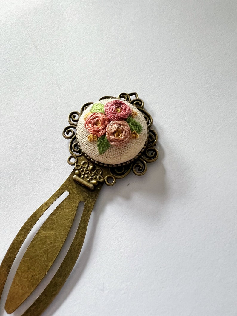 Vintage Style Metal Bookmark Embroidered Gift for Book - Etsy