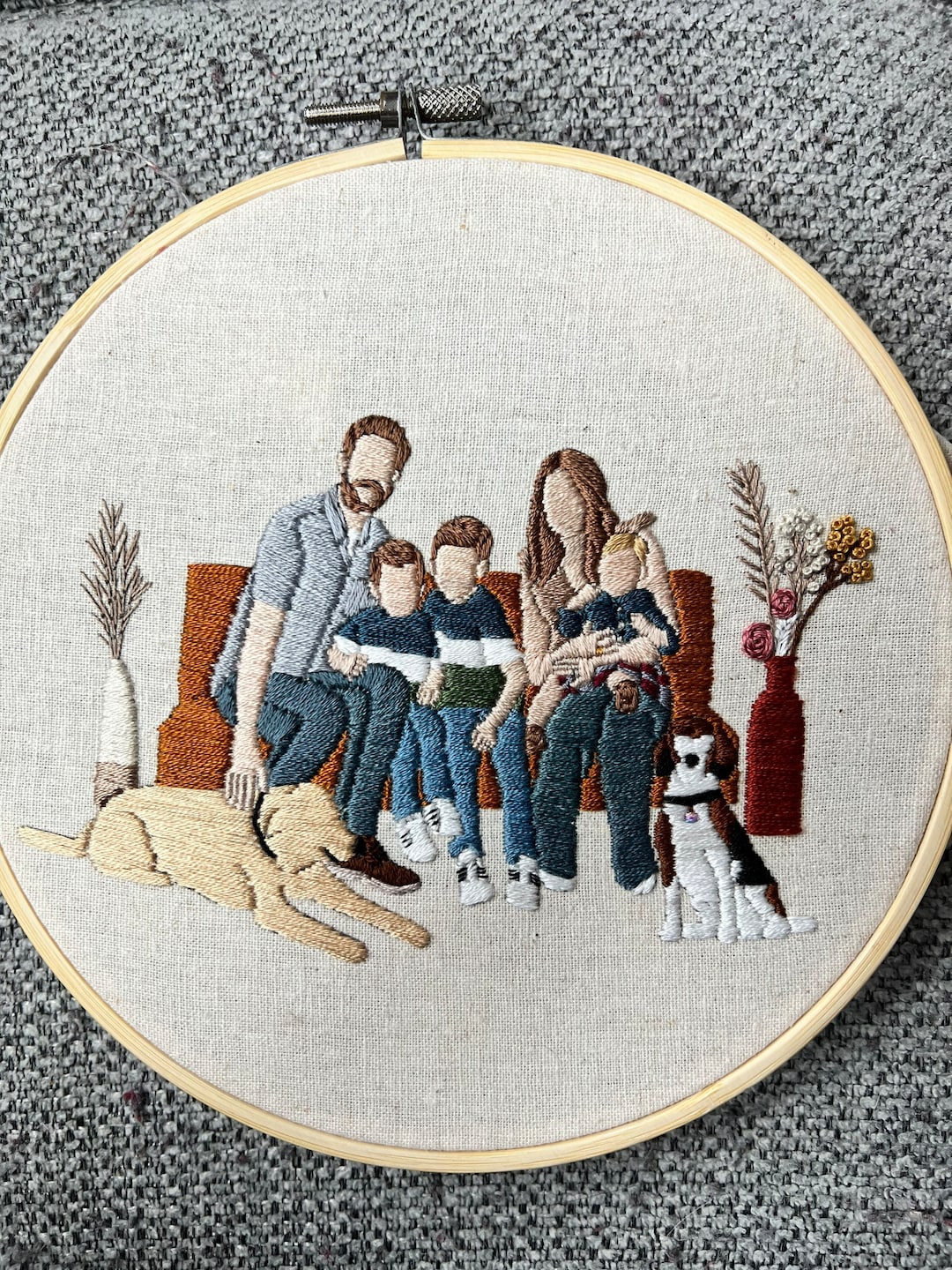 Custom Embroidered Portrait | Family Portrait | Friends Portrait ...