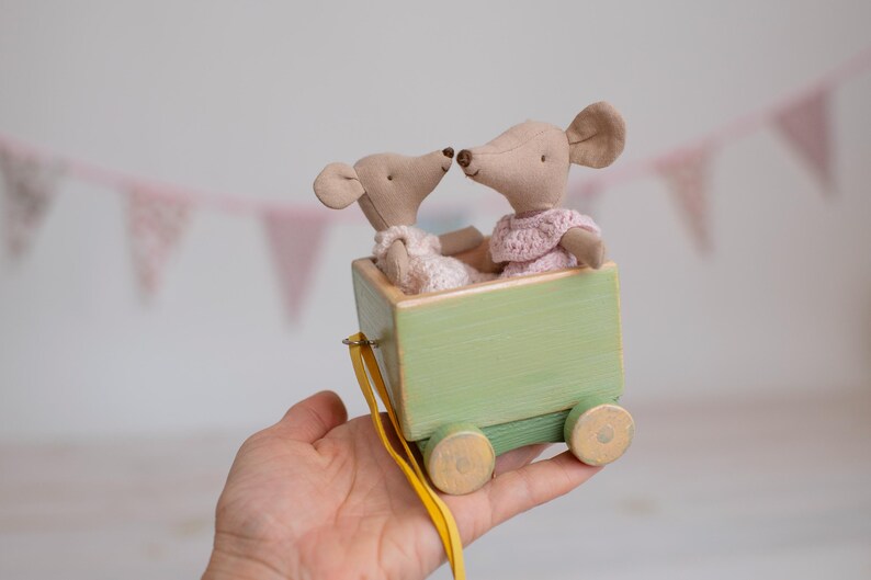 Miniature Furniture for Maileg Mouse, Wooden Little Vagon, 1:12 Scale ...