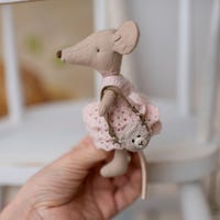 Liberty Fabric Dolls /maileg Mouse House With Bed , Duvet, Pillow ...