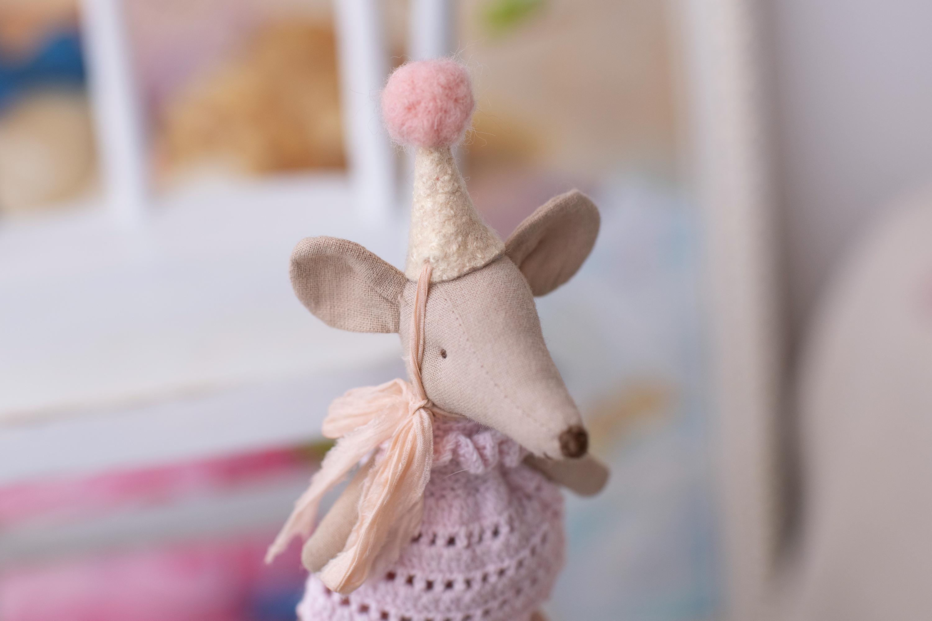 Maileg Big Sister Mouse Outfit: Hand-crocheted Merino Wool Dress & Felt ...