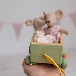 Miniature Furniture for Maileg Mouse, Wooden Little Vagon, 1:12 Scale ...