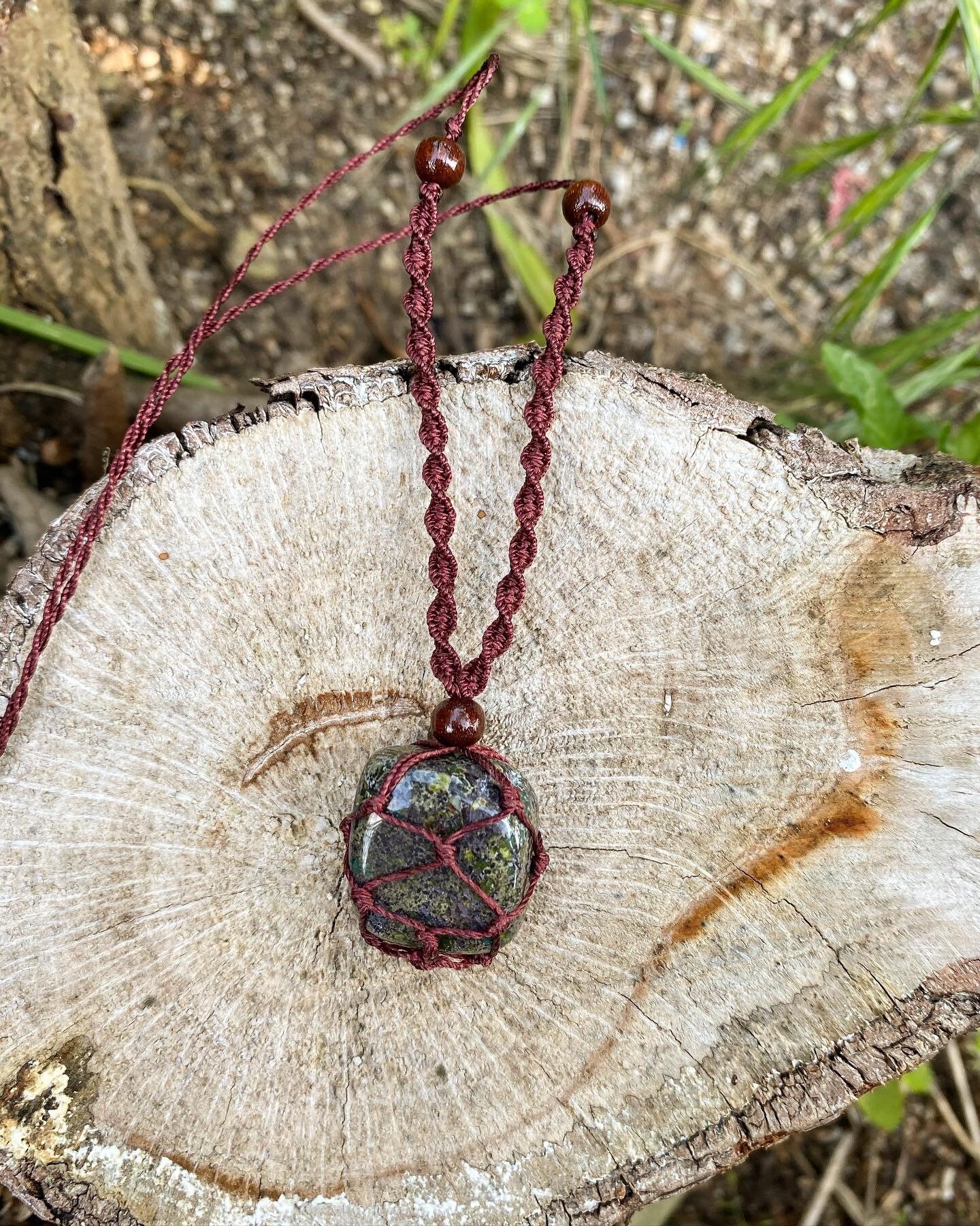 Macramé pendant with hard stones Gemstones amulet | Etsy