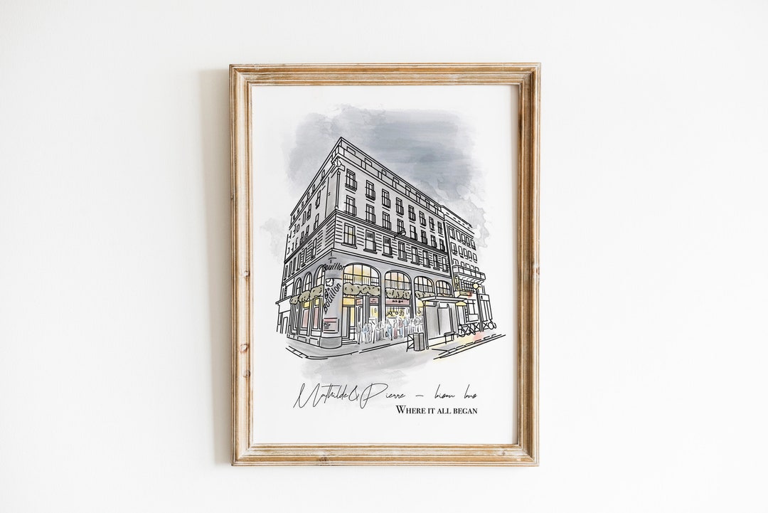 Personalized Favourite Place Sketch, Custom Watercolor Print of Where ...