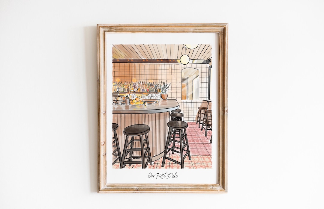 Custom First Date Portrait, Where It All Began, Where We Met, Our First ...