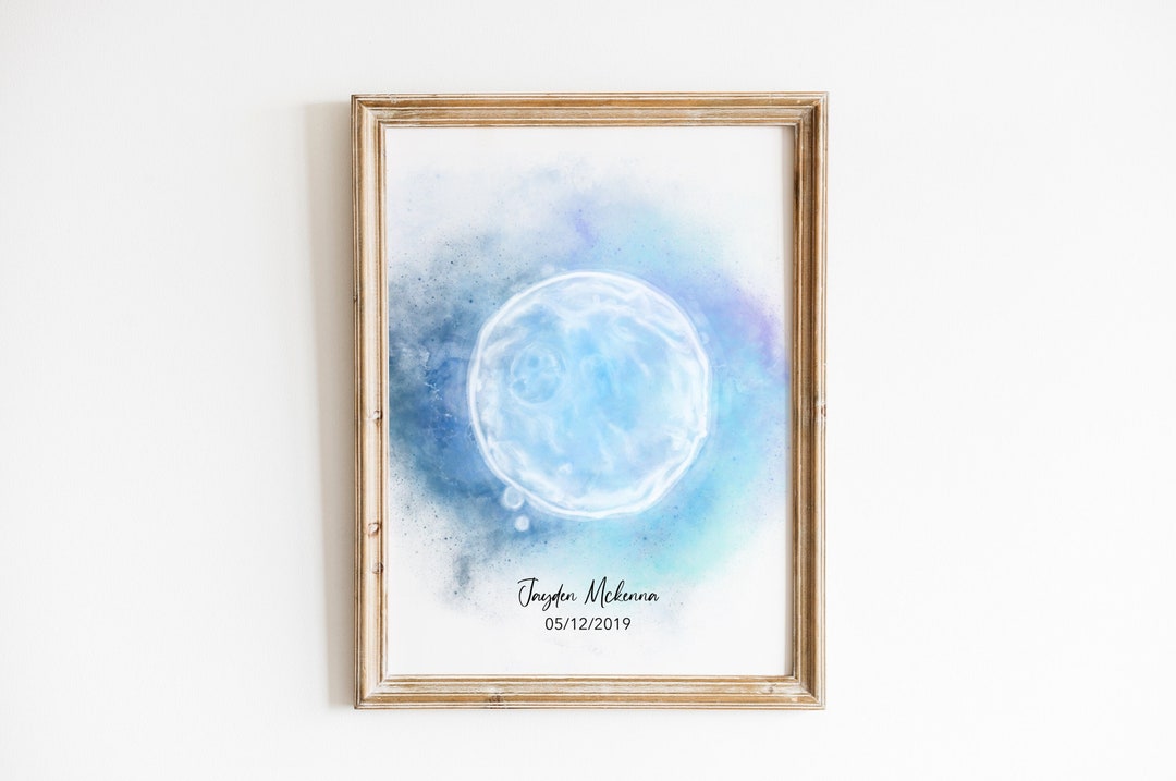 Custom Embryo Watercolor IVF Painting, Personalised Gender Reveal Print ...