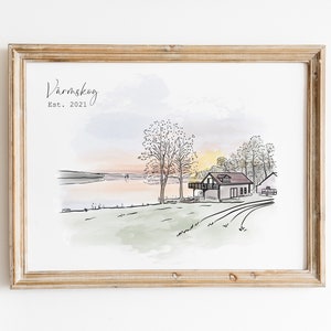 Personalised Favourite Place Watercolour Sketch, Bespoke Travel ...