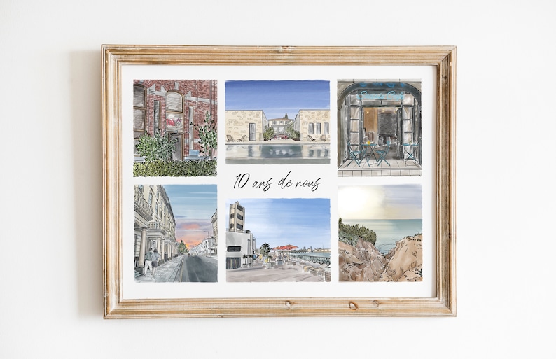 Personalised Favourite Place Watercolour Sketch, Bespoke Travel ...