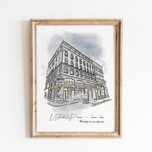 Personalised Favourite Place Watercolour Sketch, Bespoke Travel ...