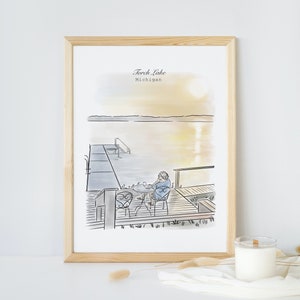 Personalised Favourite Place Watercolour Sketch, Bespoke Travel ...