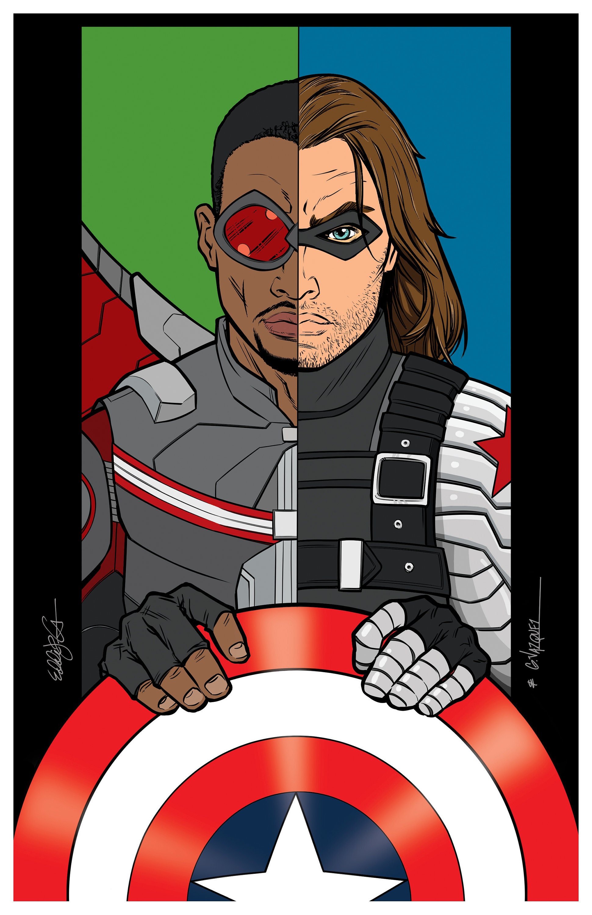Falcon And Winter Soldier 11x17 Art Print Etsy