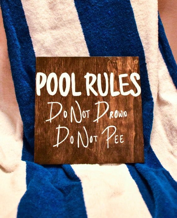 Funny Pool Sign pool Rules... Hand-painted Wooden - Etsy