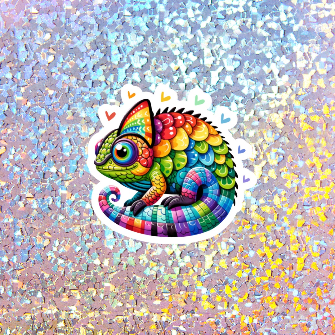 Prideful Chameleon Sticker - Etsy