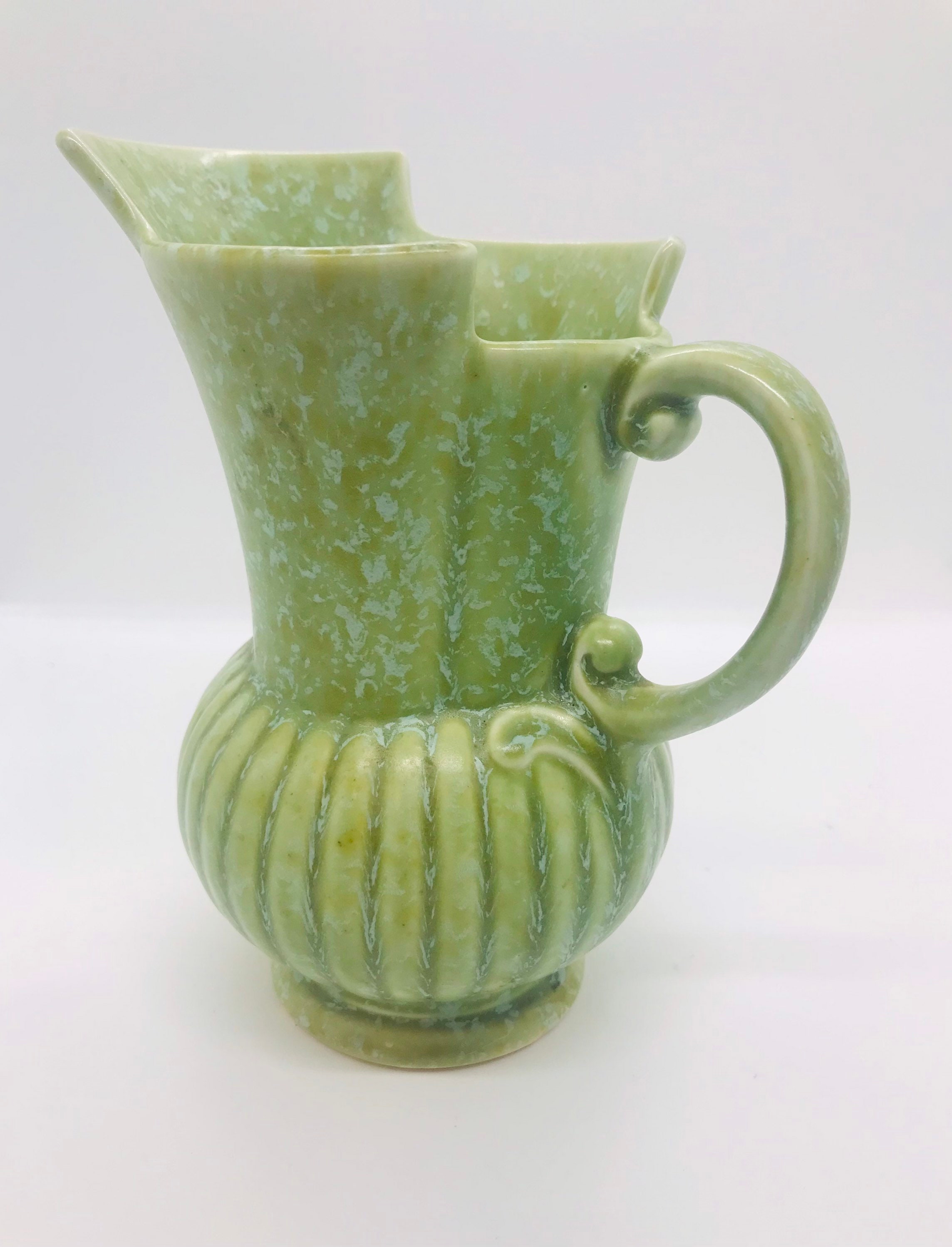 Vintage Crown Devon Green/blue Pitcher - Etsy
