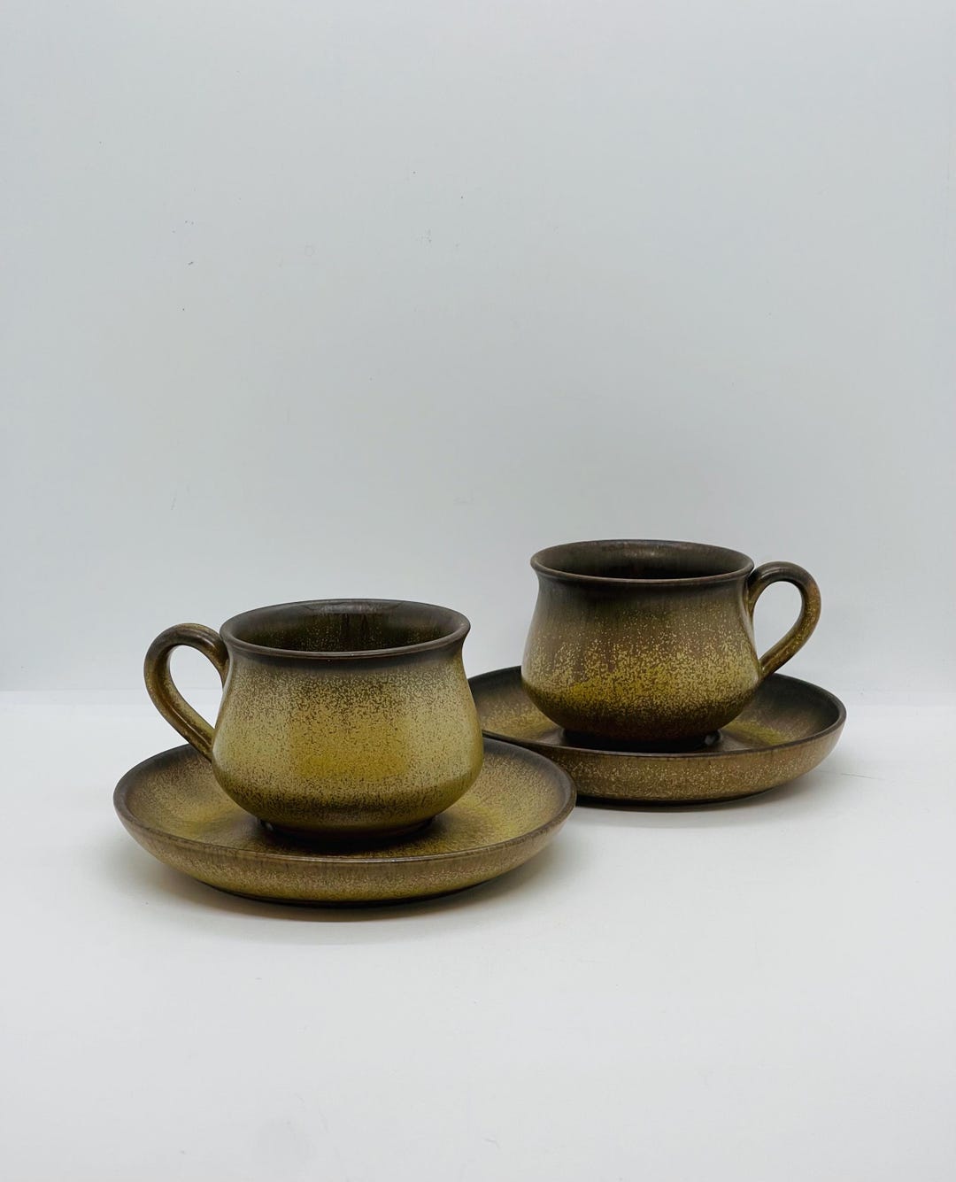 Vintage Romany Brown Denby Pair of Tea Cups and Saucers - Etsy