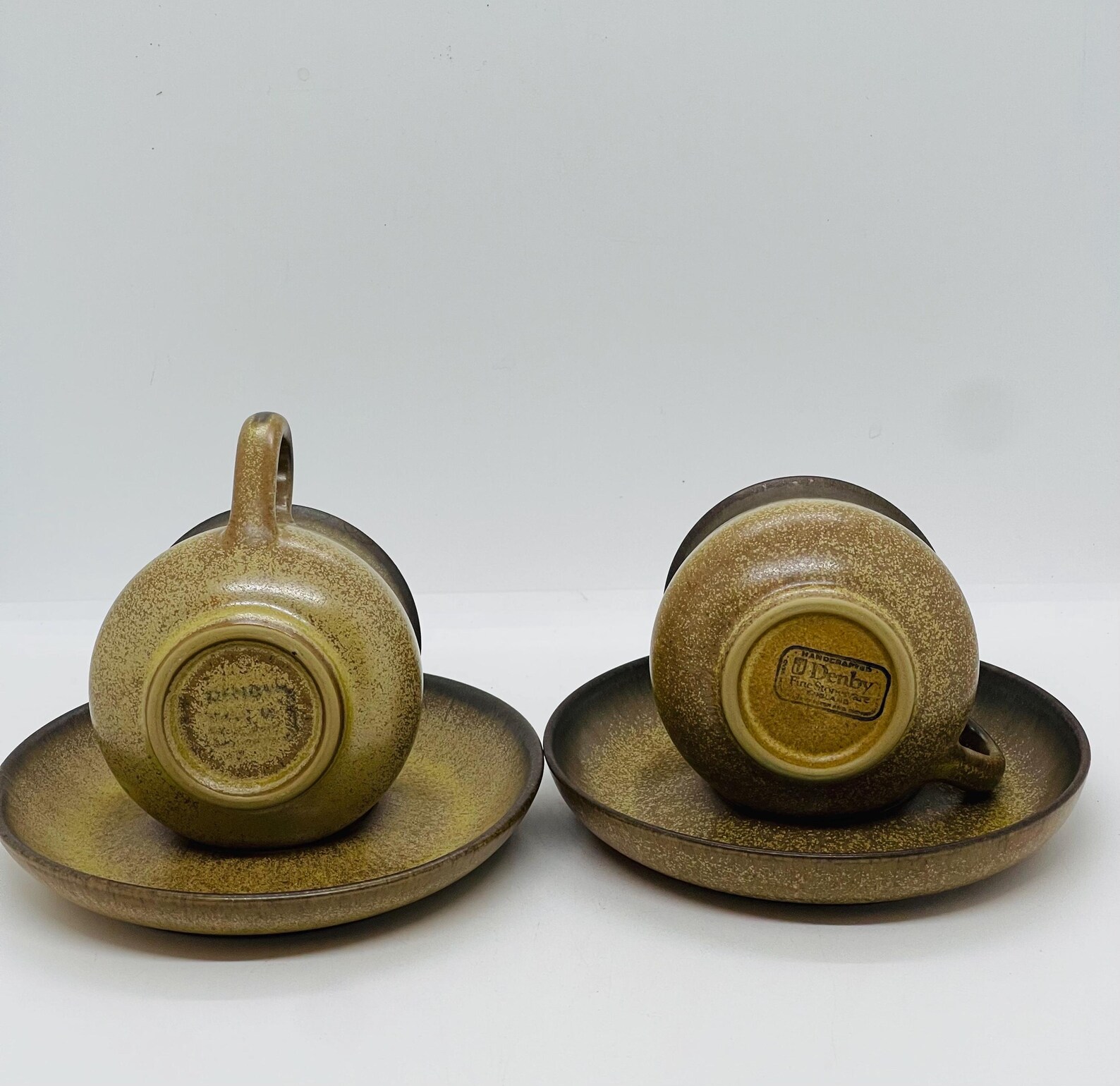 Vintage Romany Brown Denby Pair of Tea Cups and Saucers - Etsy