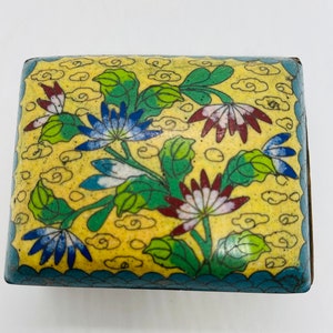 Vintage Brass Box With Cloisonné Style - Etsy