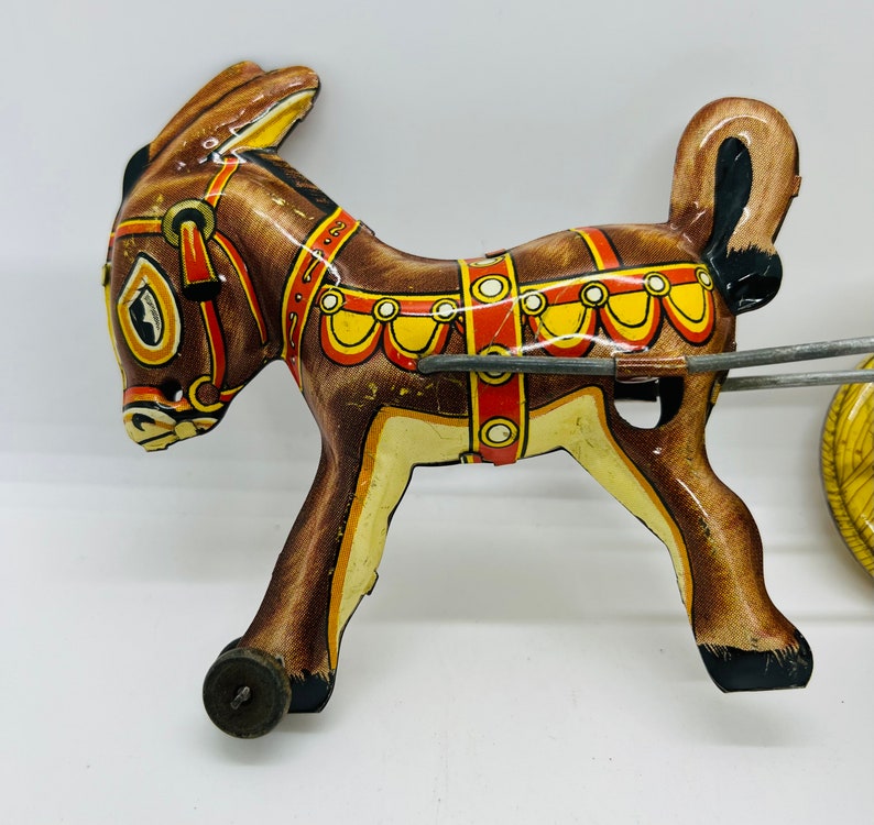 Marx Litho Tin Donkey & Cart - Etsy
