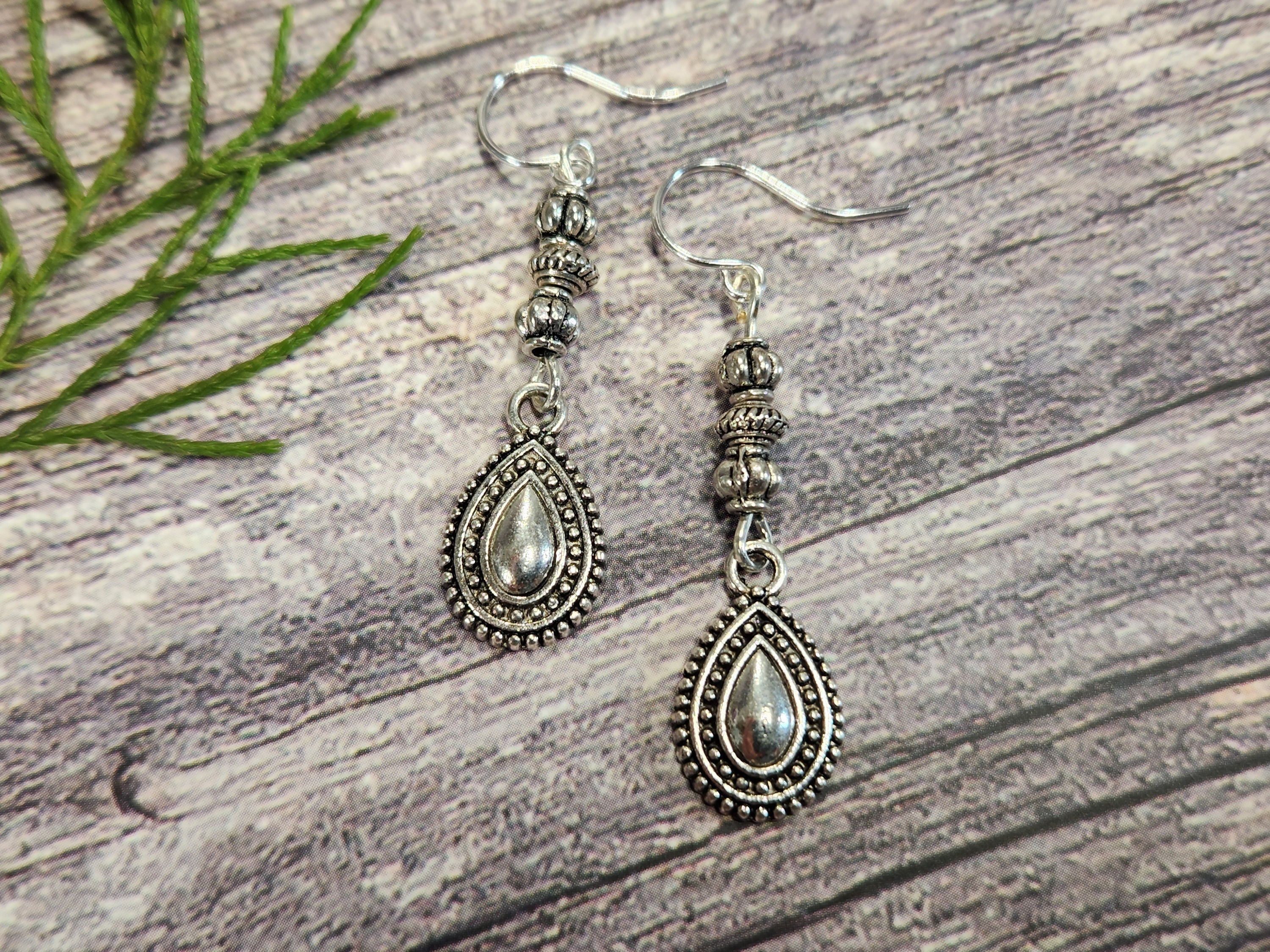 Boho Earrings, Silver Boho Dangle Earrings, Rustic Silver Bohemian ...