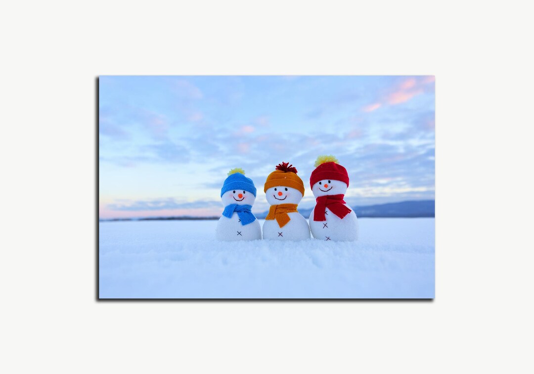 Winter Print, Snowman Digital Photo, Holiday Background, Christmas ...