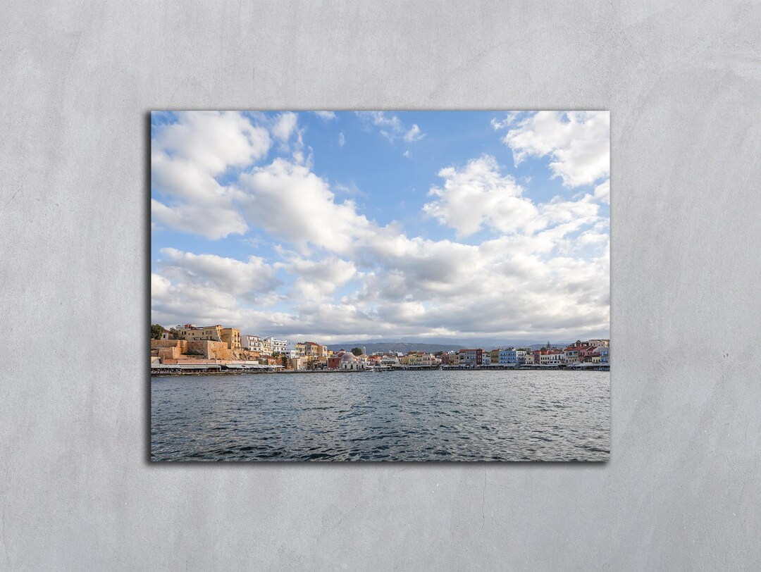 Art Print Download Blue Panorama Seaport Town Blue Sky Poster Beach ...