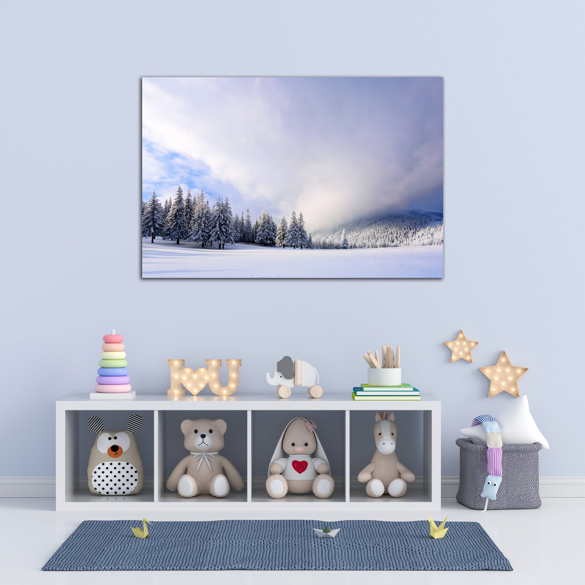Winter Scenery, Snowy Forest Printable Photography, Tree Digital ...