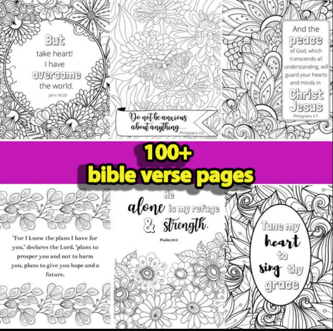 100 Bible Verses Coloring Pages. Different Bible Verses! Instant ...