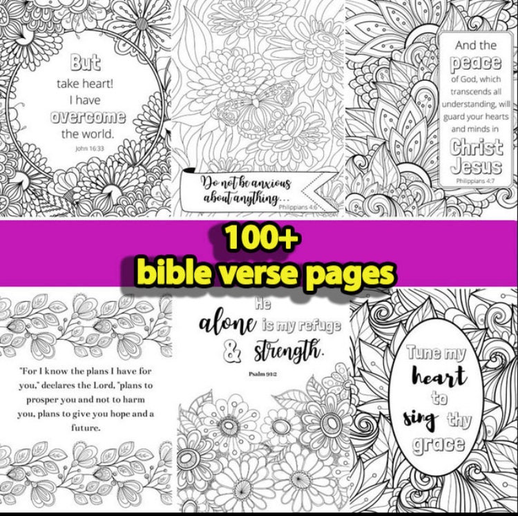 100 Bible Verses Coloring Pages. Different Bible Verses! Instant ...