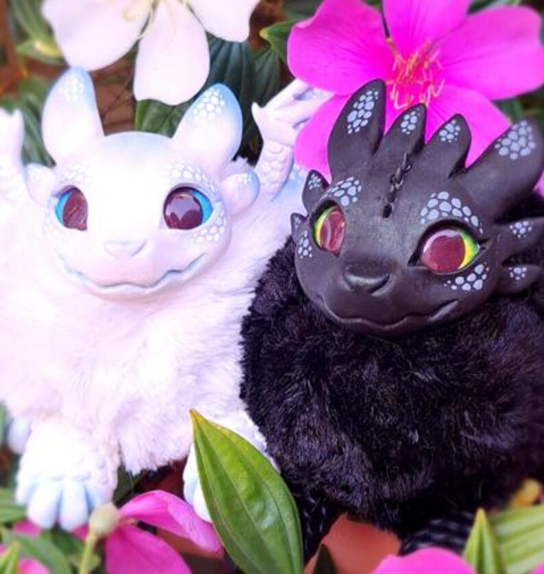 Toothless & Light Fury Clay Figurines – Handmade How to Train Your ...