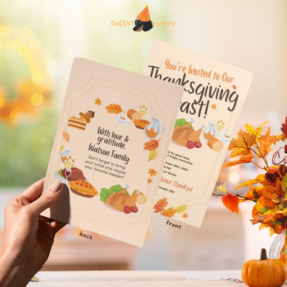Thanksgiving Feast Invitation Template – Editable in Canva - Etsy