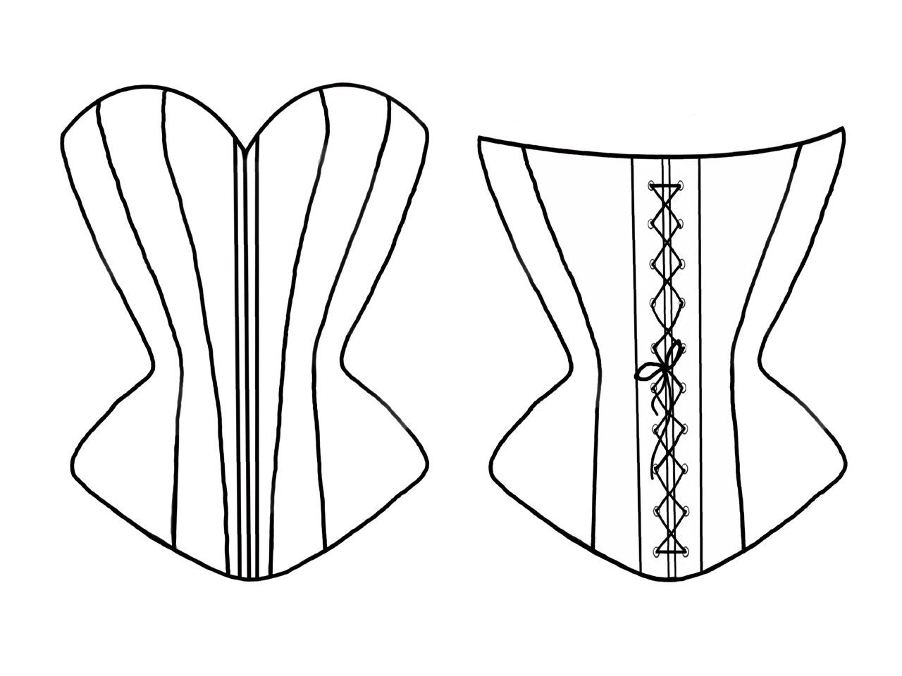 Set Corset Patterns PDF 29.5" (75cm) Waist, Instant Download Pdf Sewing ...