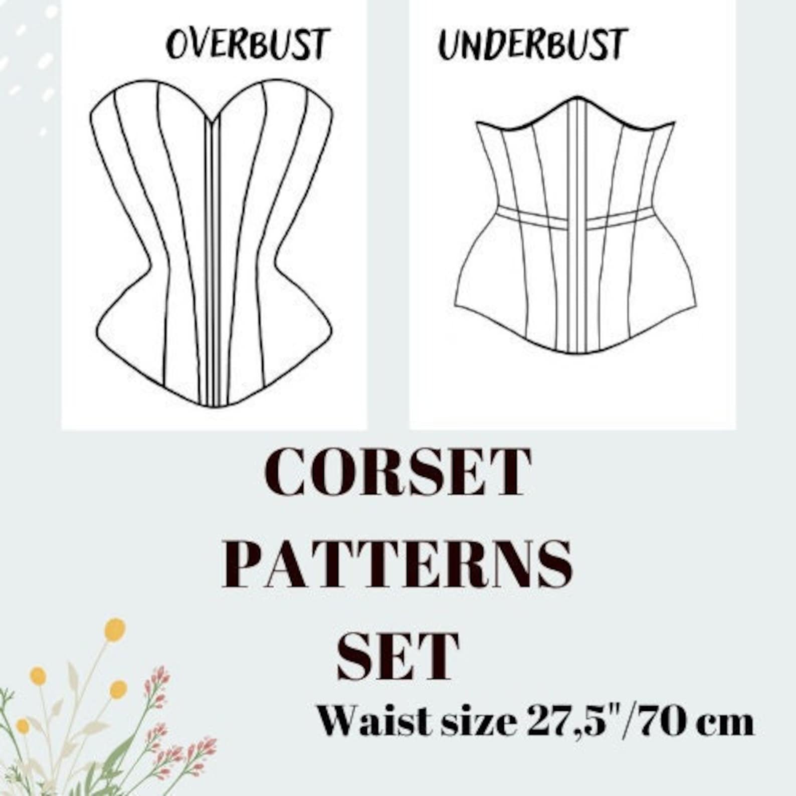 Underbust and Overbust Corset Patterns Set PDF (Instant Download) - Etsy