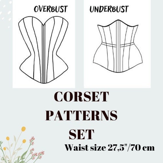 Underbust and Overbust Corset Patterns Set PDF 27.5 | Etsy