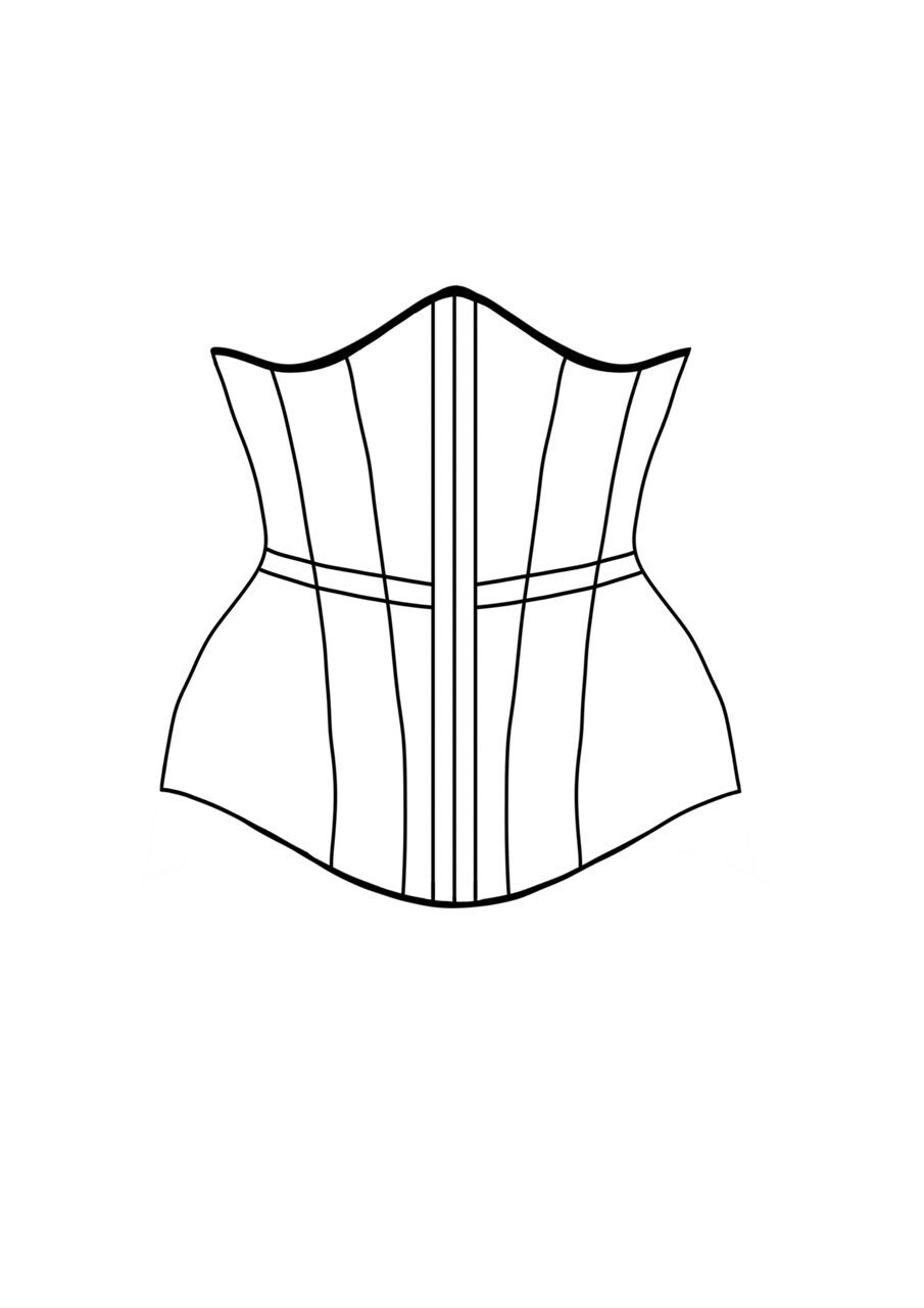 Set Corset Patterns PDF 29.5" (75cm) Waist, Instant Download Pdf Sewing ...