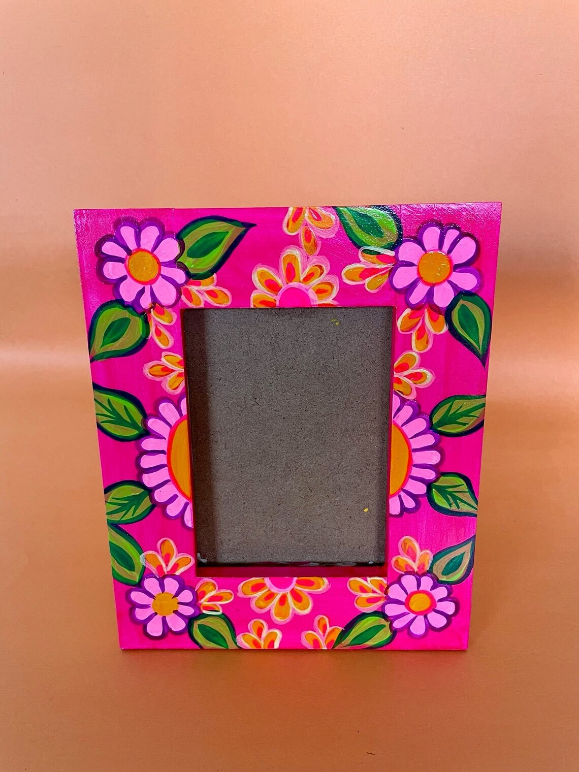 Mexican Hand-painted Photo Frame Hot Pink - Etsy