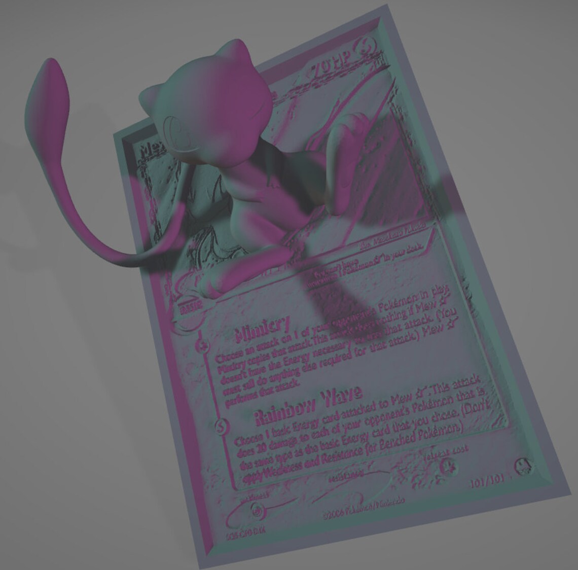 Mew 3D / 4D Card Custom 3D Printing File Pokemon new Card - Etsy