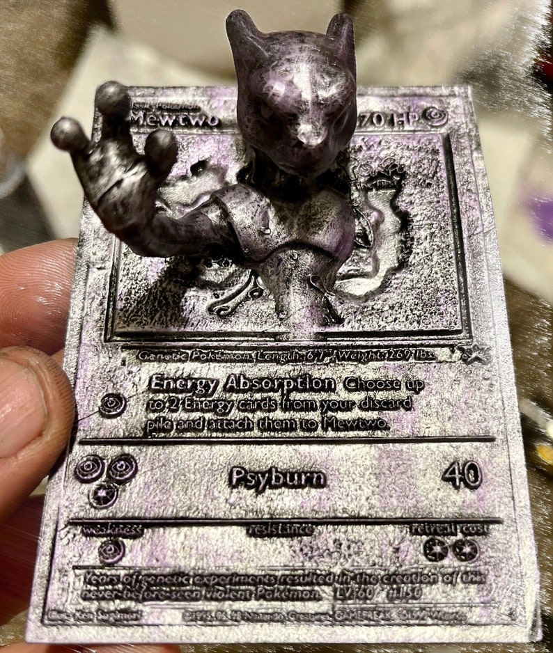 Mewtwo Promo 3D/4D Card - Custom Pokémon Trading Card, Digital File - Etsy