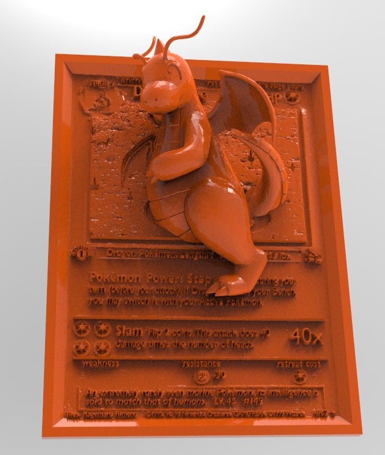 Dragonite 3D/4D Card Custom 3D Printing File Pokemon New Card - Etsy