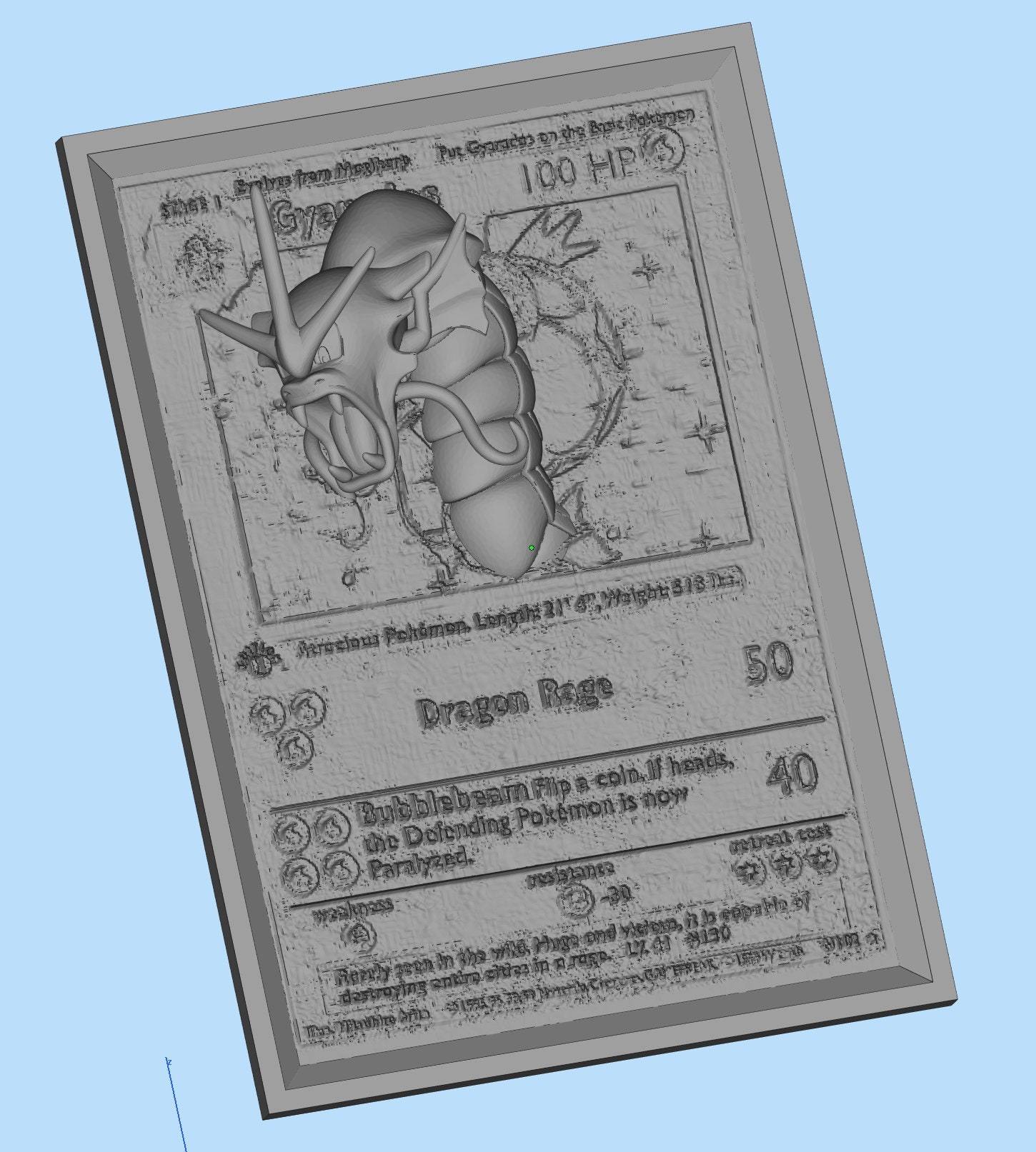 Gyarados 3D/4D Card Custom Printing File Pokemon New Card - Etsy