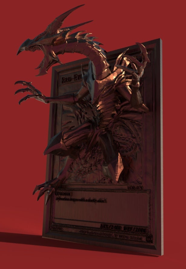 Red-eyes Black Dragon 3D / 4D Card Custom 3D Printing File Yugioh new ...