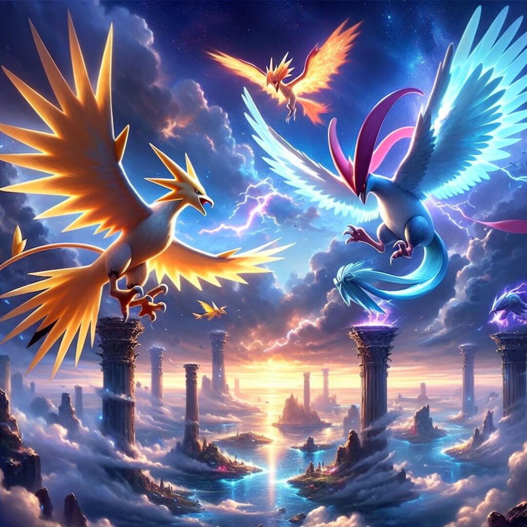 3 Legendary Pokémon Birds + Pokédex Stand 3D Printing Files - Etsy