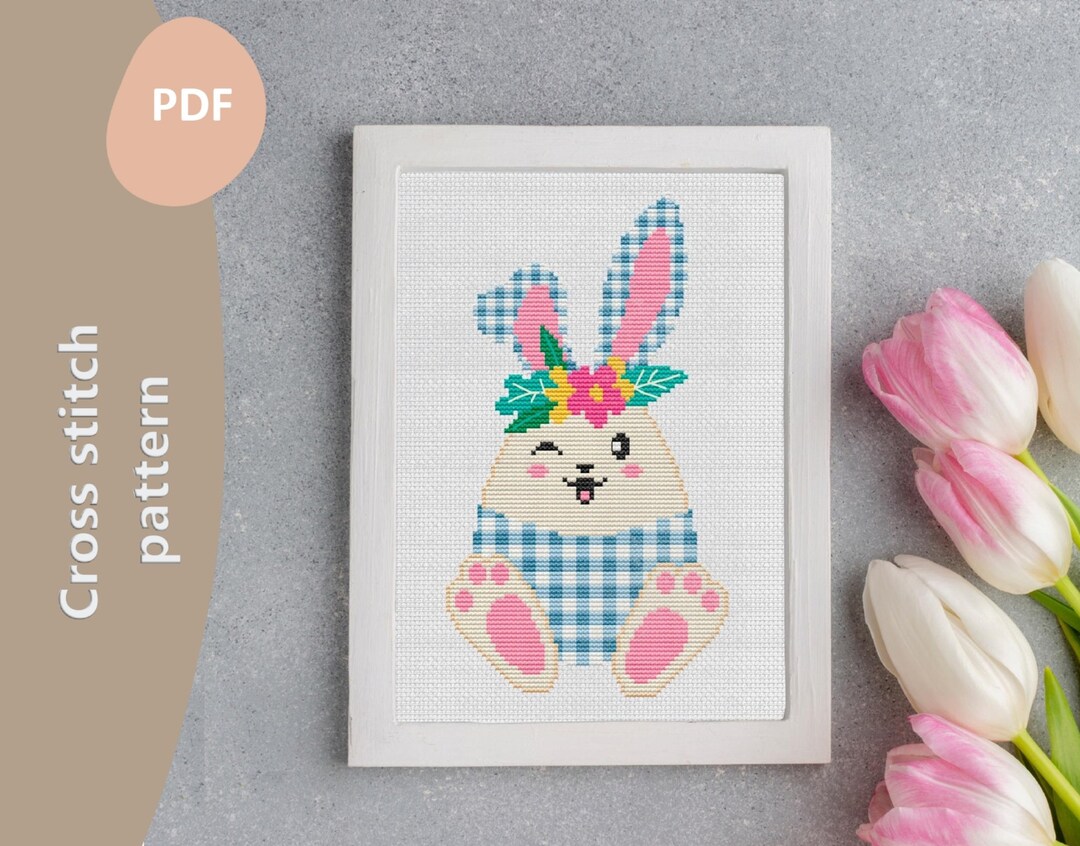 Easter Egg Bunny Cross Stitch Pattern PDF Instant Digital - Etsy