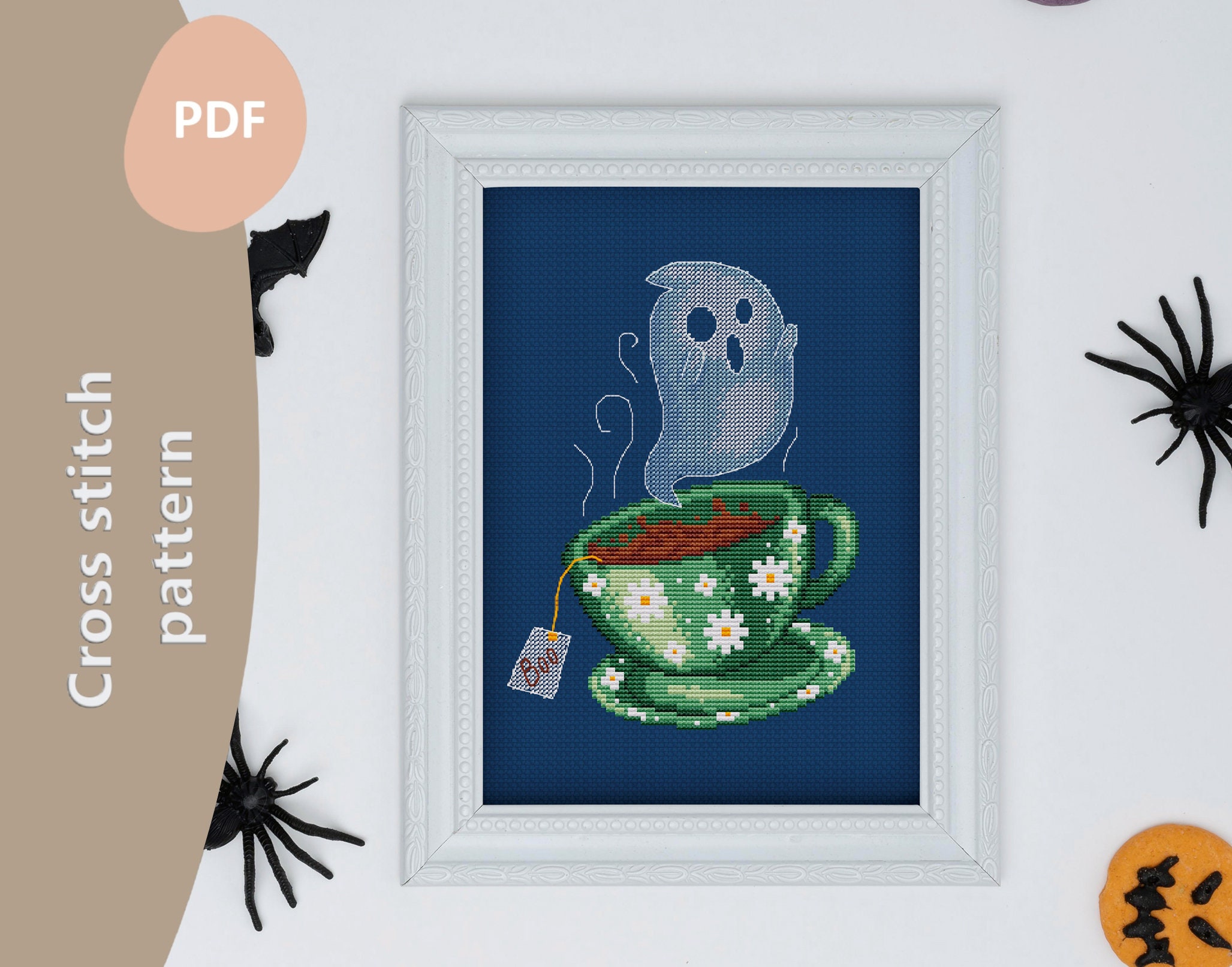 Boo Tea Cross Stitch Pattern PDF Instant Digital Download - Etsy