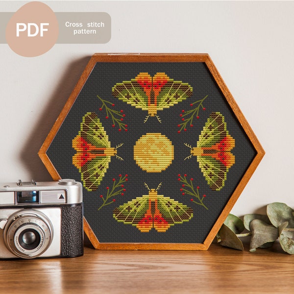 Moth Cross Stitch Pattern - Etsy UK