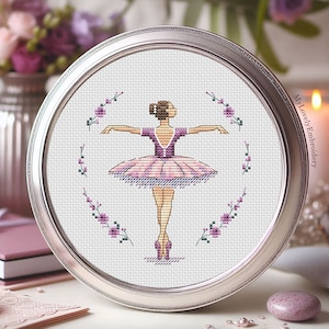 Dancing Ballerina Cross Stitch Pattern PDF Instant Download, Floral ...