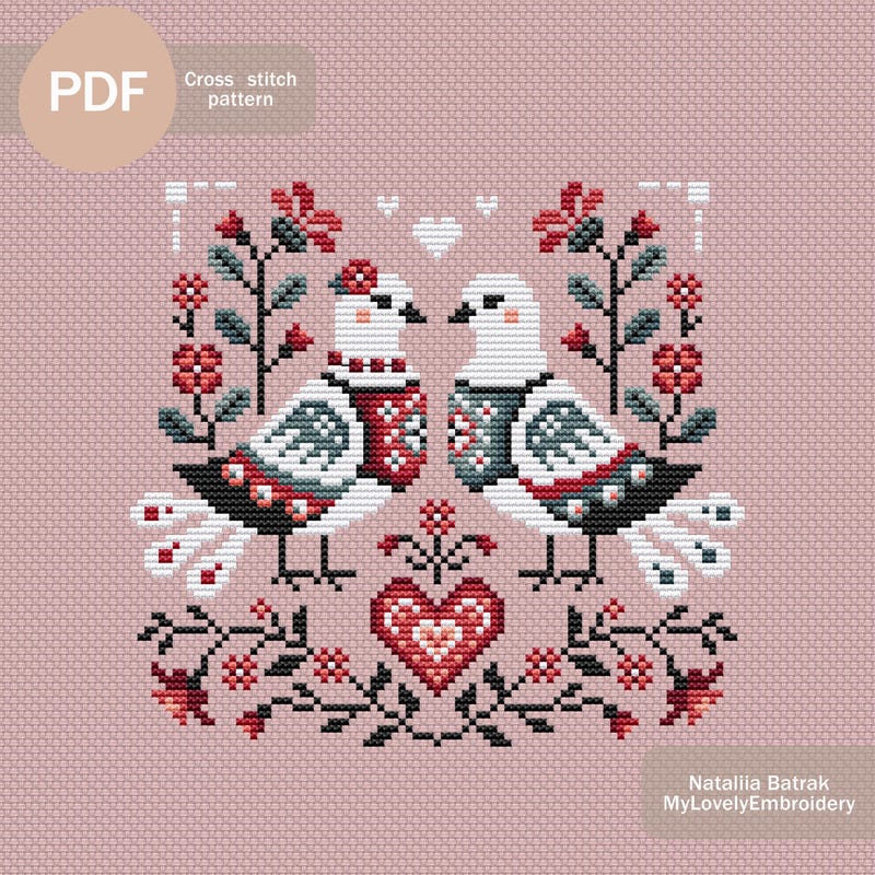 Folk Art Cross Stitch - Etsy