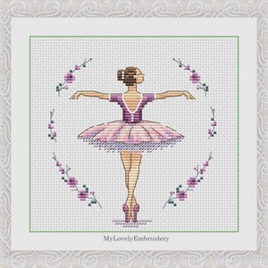Dancing Ballerina Cross Stitch Pattern PDF Instant Download, Floral ...