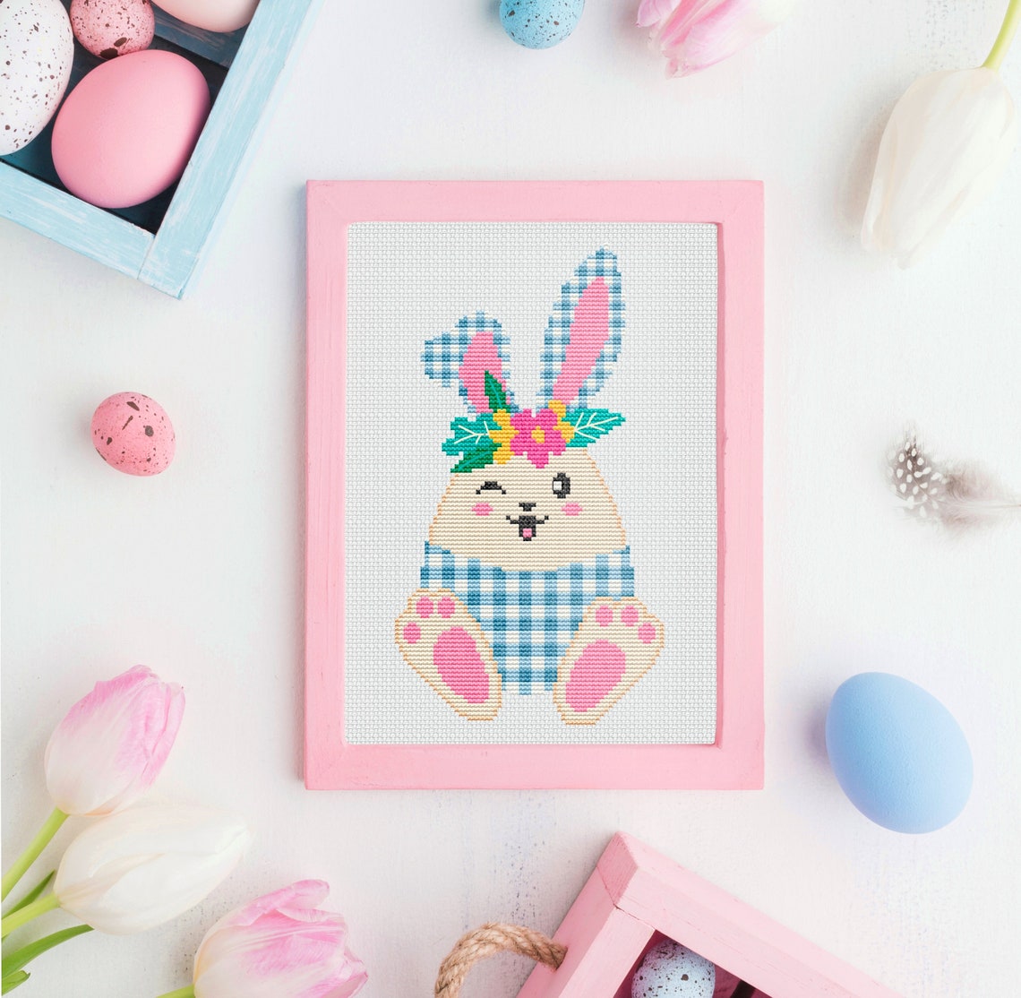 Easter Egg Bunny Cross Stitch Pattern PDF Instant Digital | Etsy