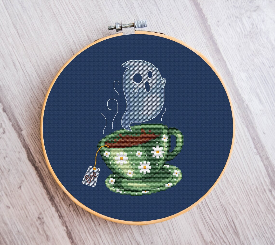 Boo Tea Cross Stitch Pattern PDF Instant Digital Download - Etsy
